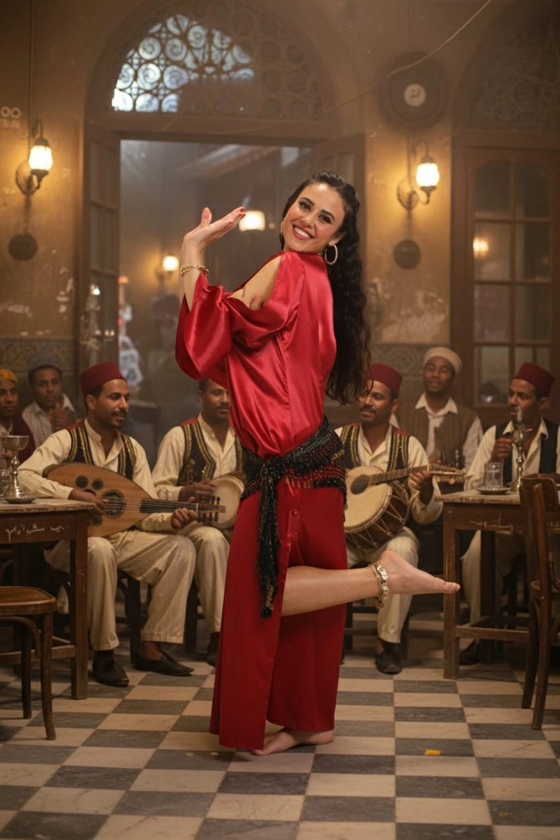 Buy Dalal: Red Belly Dancing Outfit - ANKH Egyptian Dallying Gallabia ...