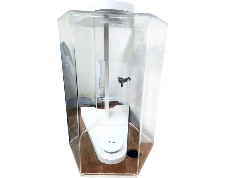 Buy Clear Acrylic Raffle Drum With Wooden Stand – Rotating Lucky Draw ...